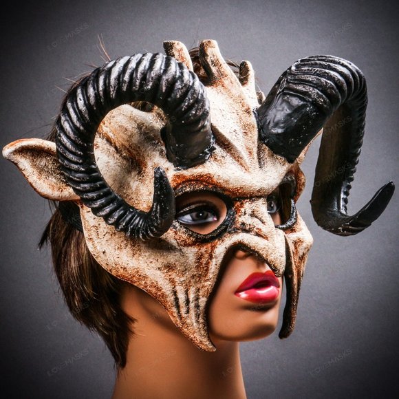 ILOVEMASKS | Accessories | Stone White Demon Devil Satan Halloween ...
